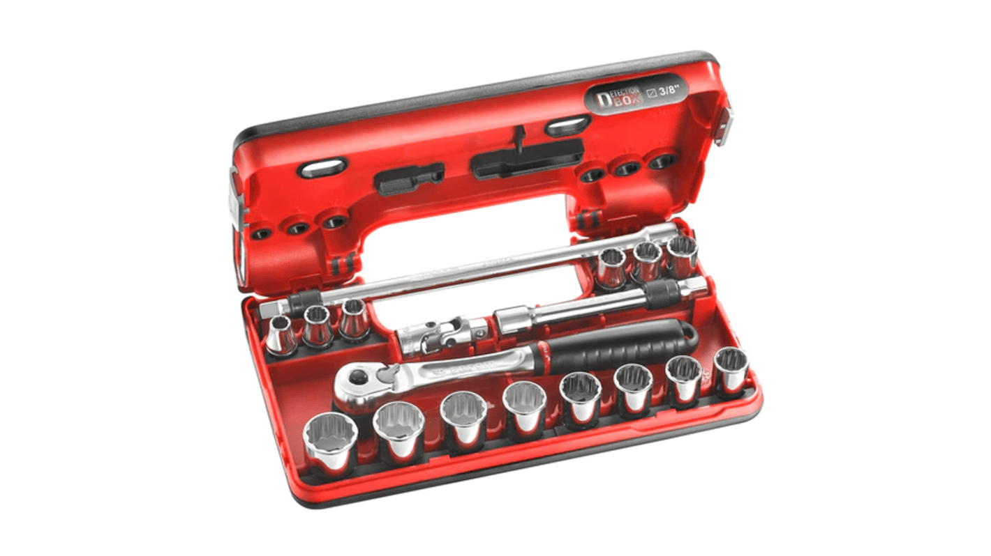 JL.DBOX501 | Facom 18-Piece Metric 3/8 in Standard Socket Set with ...