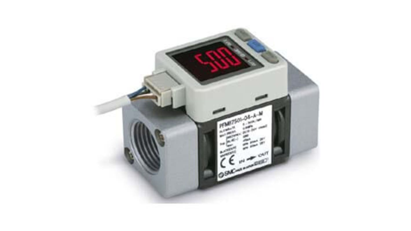 PFMB7102-F04-E | SMC Flow Controller, 1000 L/min, PNP Open Collector Output, 12 → 24 V | RS