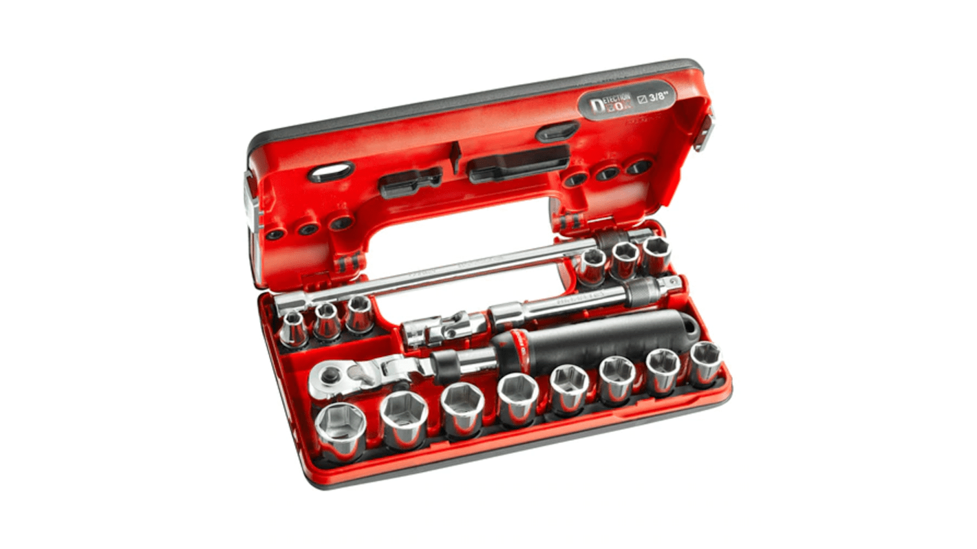JXL.DBOX1 | Facom 18-Piece Metric 3/8 in Standard Socket Set with ...