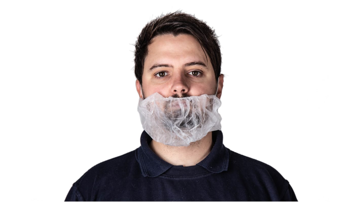 B0482 | Reldeen White Disposable Beard Mask for Food Industry Use, One ...