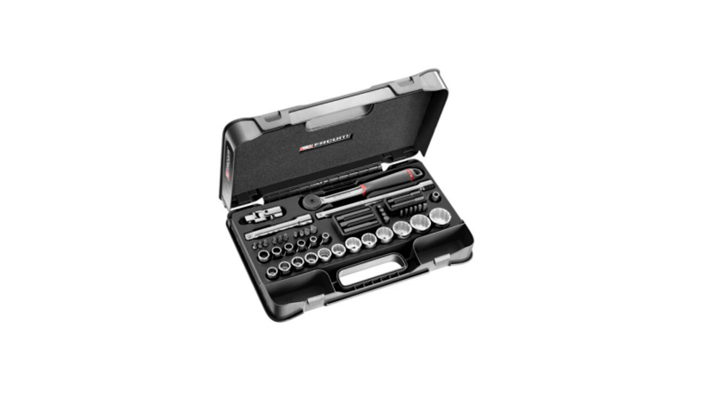 S.850 | Facom 48-Piece Metric 1/2 in Standard Socket/Bit Set with ...