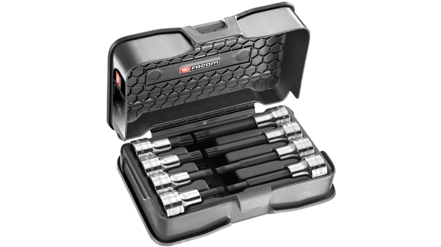 SV.J8B | Facom 8-Piece Screwdriver Socket Set, 1/2 in Square Drive | RS