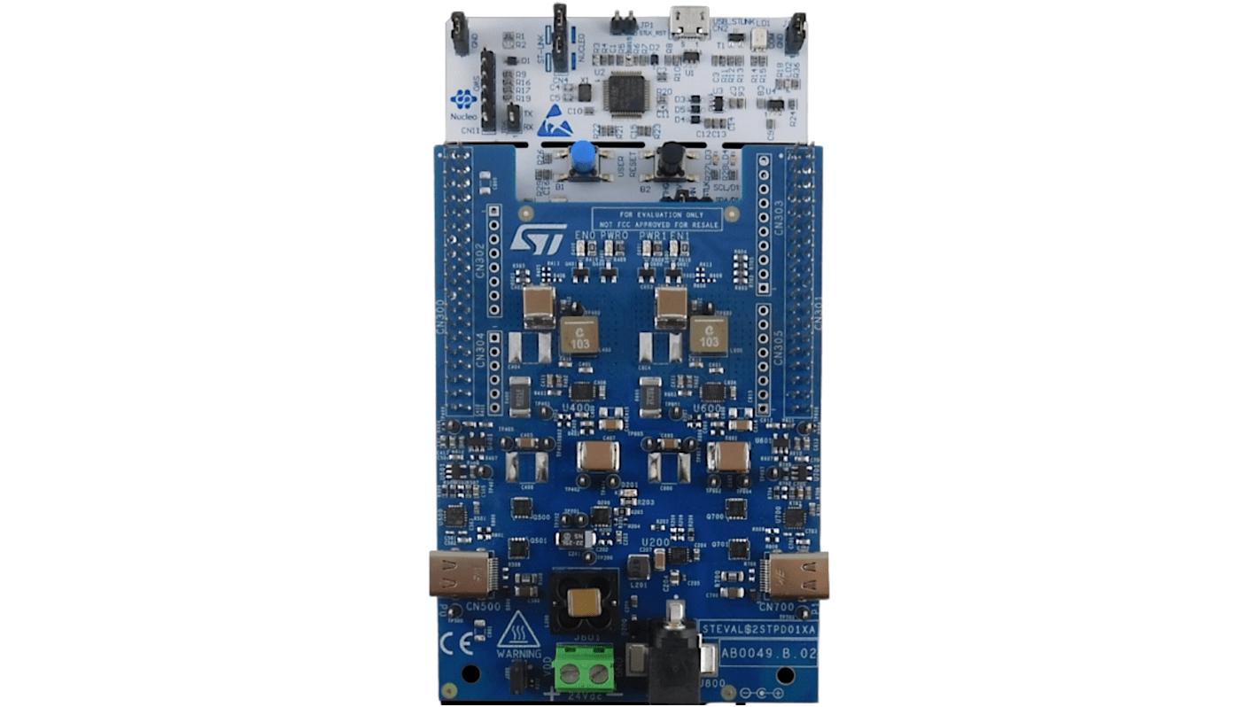 STEVAL-2STPD01 | STマイクロ 評価キット USB Type-C Power Delivery Eval Board STM32G071RBT6, STPD01PUR ...