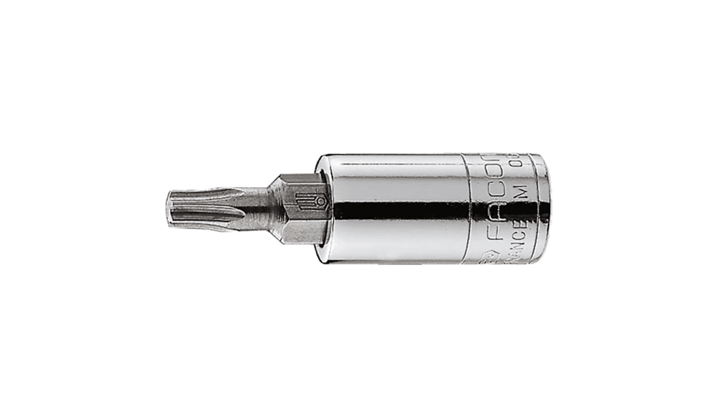 RX.40 | Facom 1/4 in Drive Bit Socket, Torx Bit, T40, 38 mm Overall ...