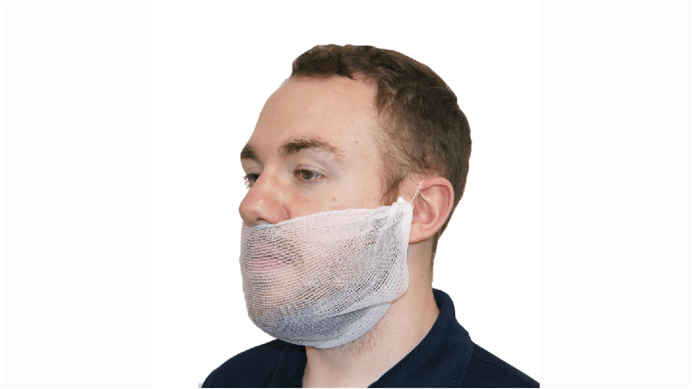 H1549 | Hairtite White Disposable Beard Mask for Food Industry Use, One ...