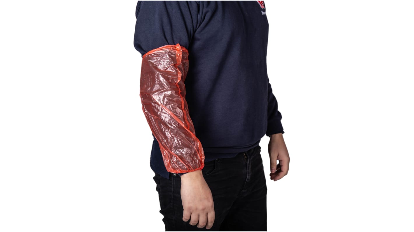 O0093 | RS PRO Red Disposable Polythene Arm Protector for Liquid Splash ...
