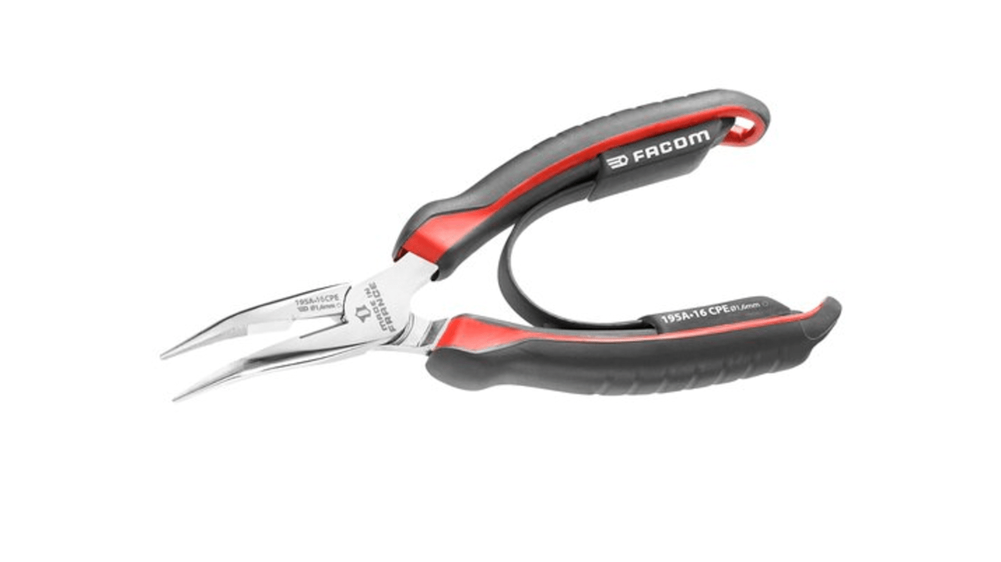 195A.16CPE | Facom Round Nose Pliers, 160 mm Overall, Angled Tip | RS