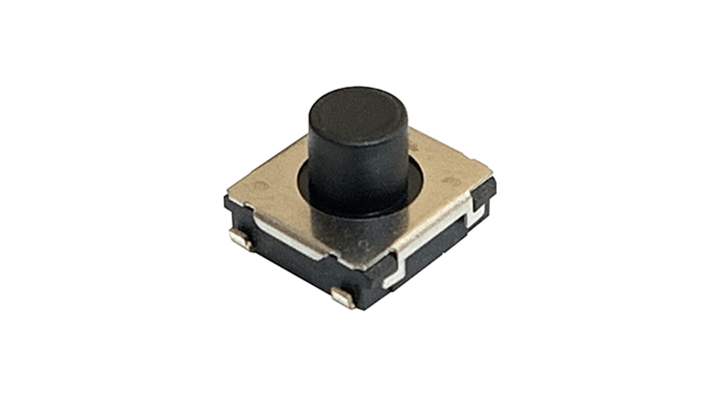 EVPBT4C4A000 | Black Push Plate Tactile Switch, SPST 20 mA 2.5mm ...