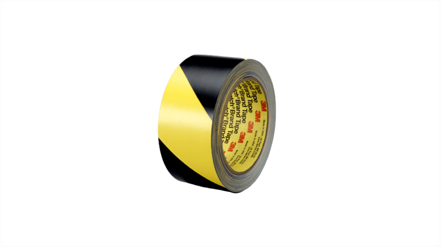 3M 5702 51mmx33m | 危険表示テープ 3M 黒, 黄 ビニール, 51mm x 33m | RS