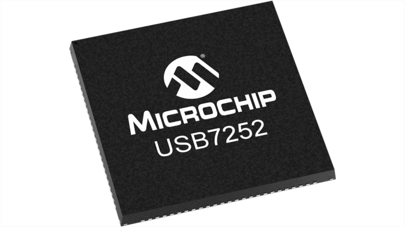 USB7252/KDX | Microchip 2 Port USB C Hub, USB Powered, 12 x 12mm | RS