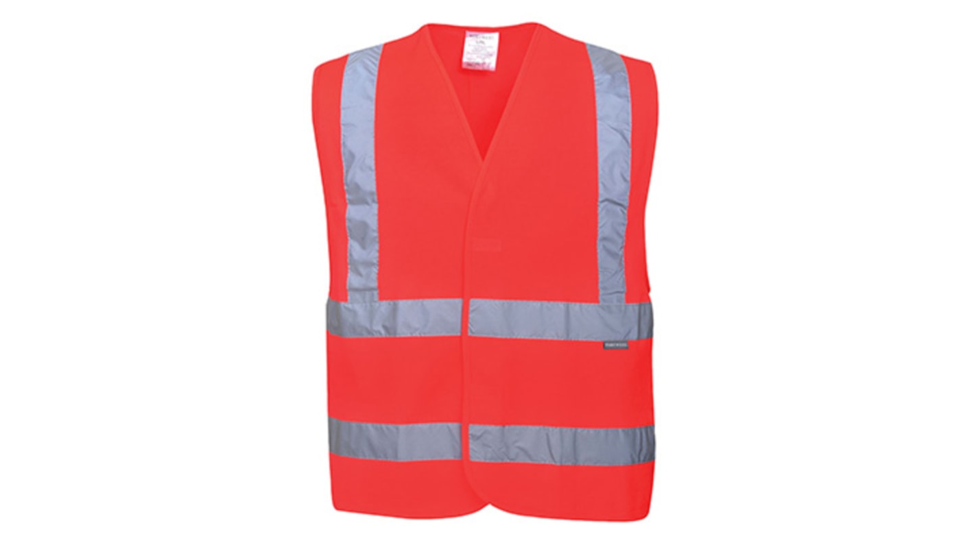 C470RERL/XL | Portwest Red High Visibility Hi Vis Vest, Large-XLarge | RS