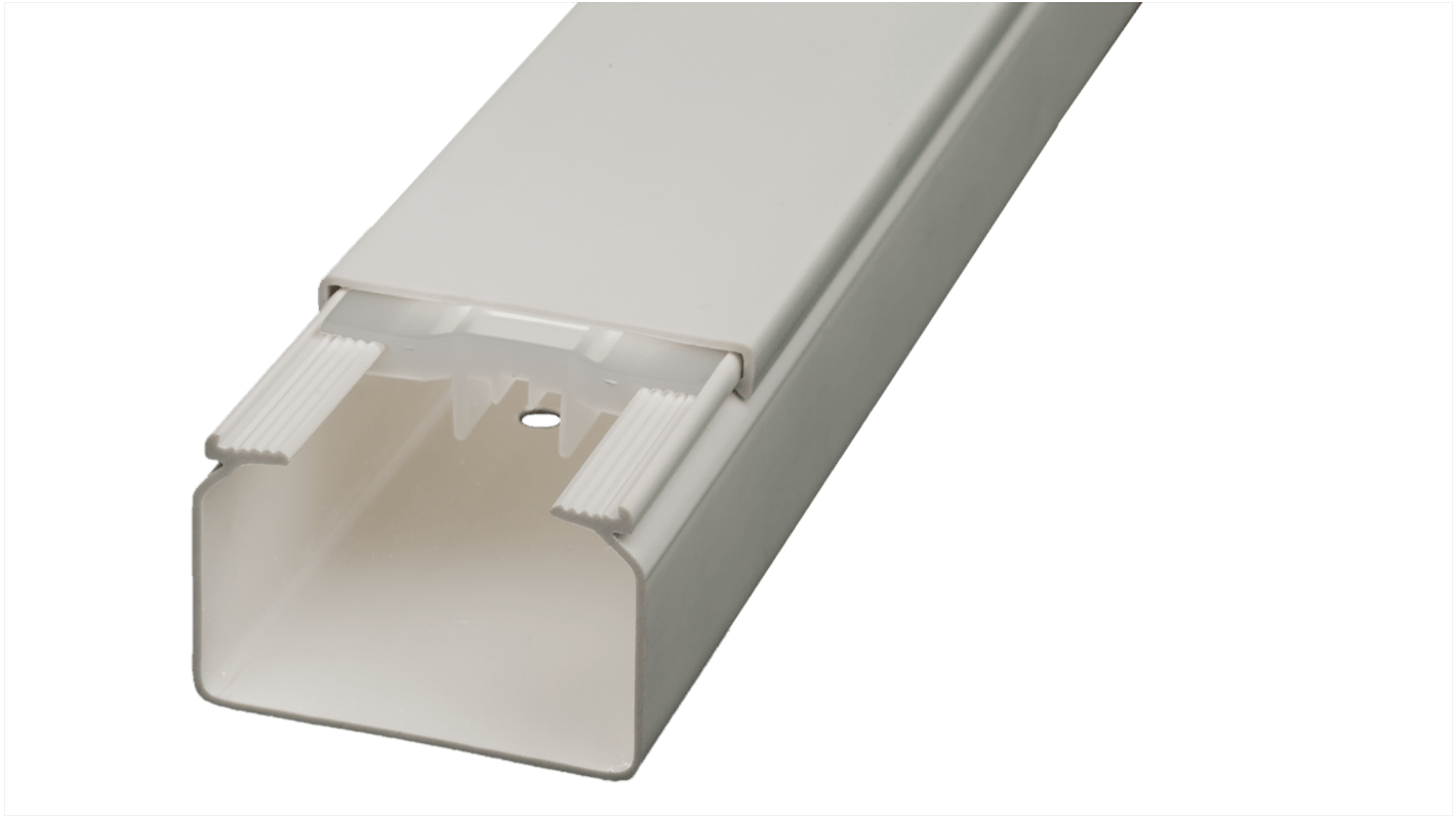 Goulotte d'Installation RS PRO, 60 mm x 40mm x 2m, en PVC Blanc | RS