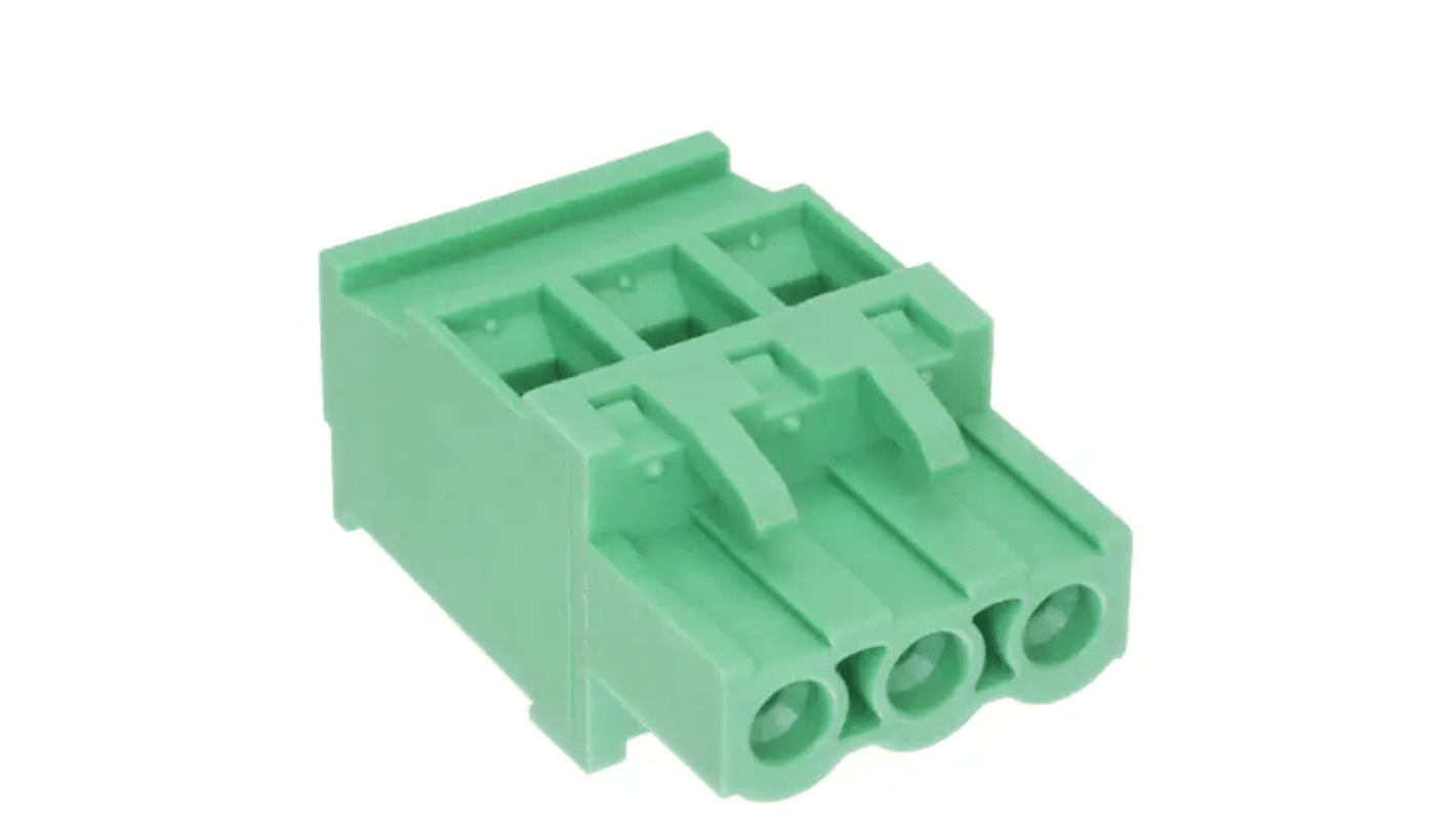 RS PRO 5.08mm Pitch 3 Way Pluggable Terminal Block, Plug, Free Hanging ...
