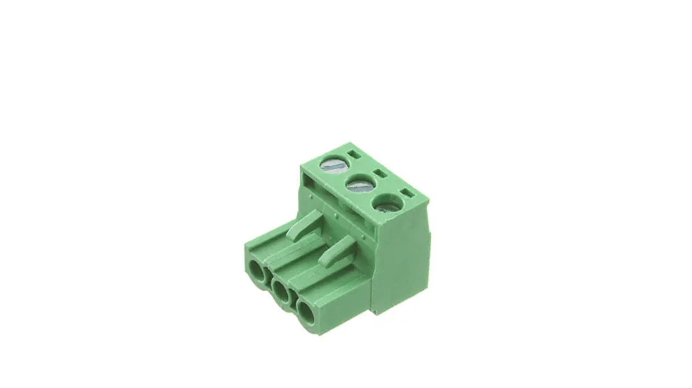 RS PRO 5.08mm Pitch 3 Way Pluggable Terminal Block, Plug, Free Hanging ...