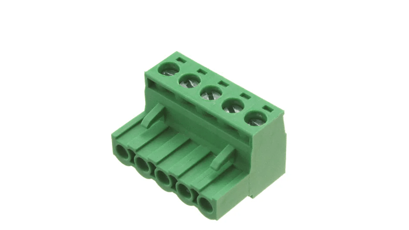 RS PRO 5mm Pitch 5 Way Pluggable Terminal Block, Plug, Free Hanging (In ...