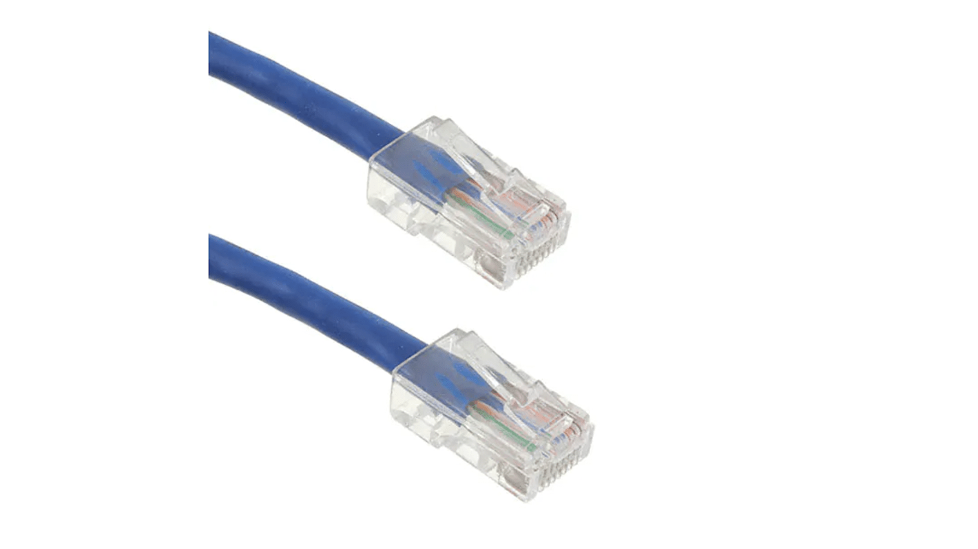 RS PRO Cat5e Male RJ45 to Male RJ45 Ethernet Cable, U/UTP, Blue PVC ...