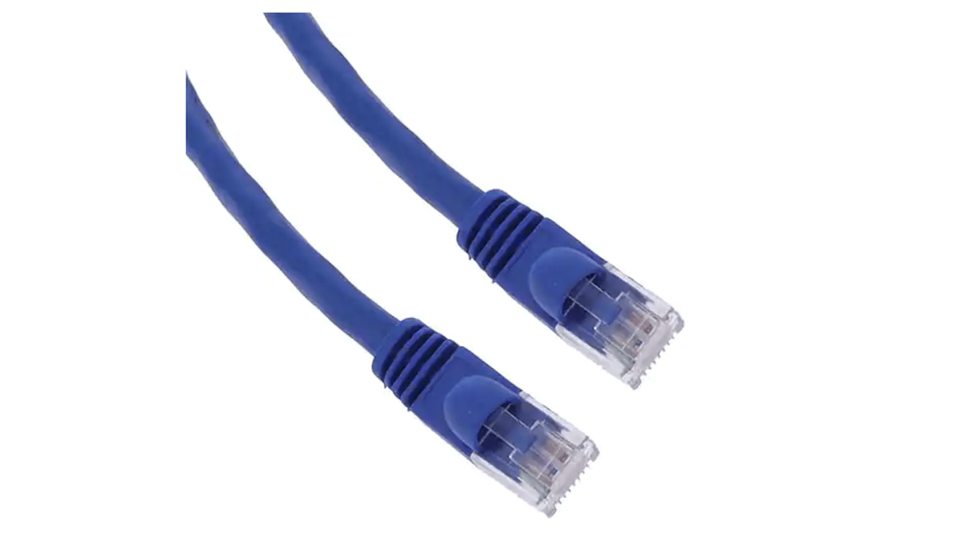 RS PRO Cat6 Male RJ45 to Male RJ45 Ethernet Cable, U/UTP, Blue PVC ...