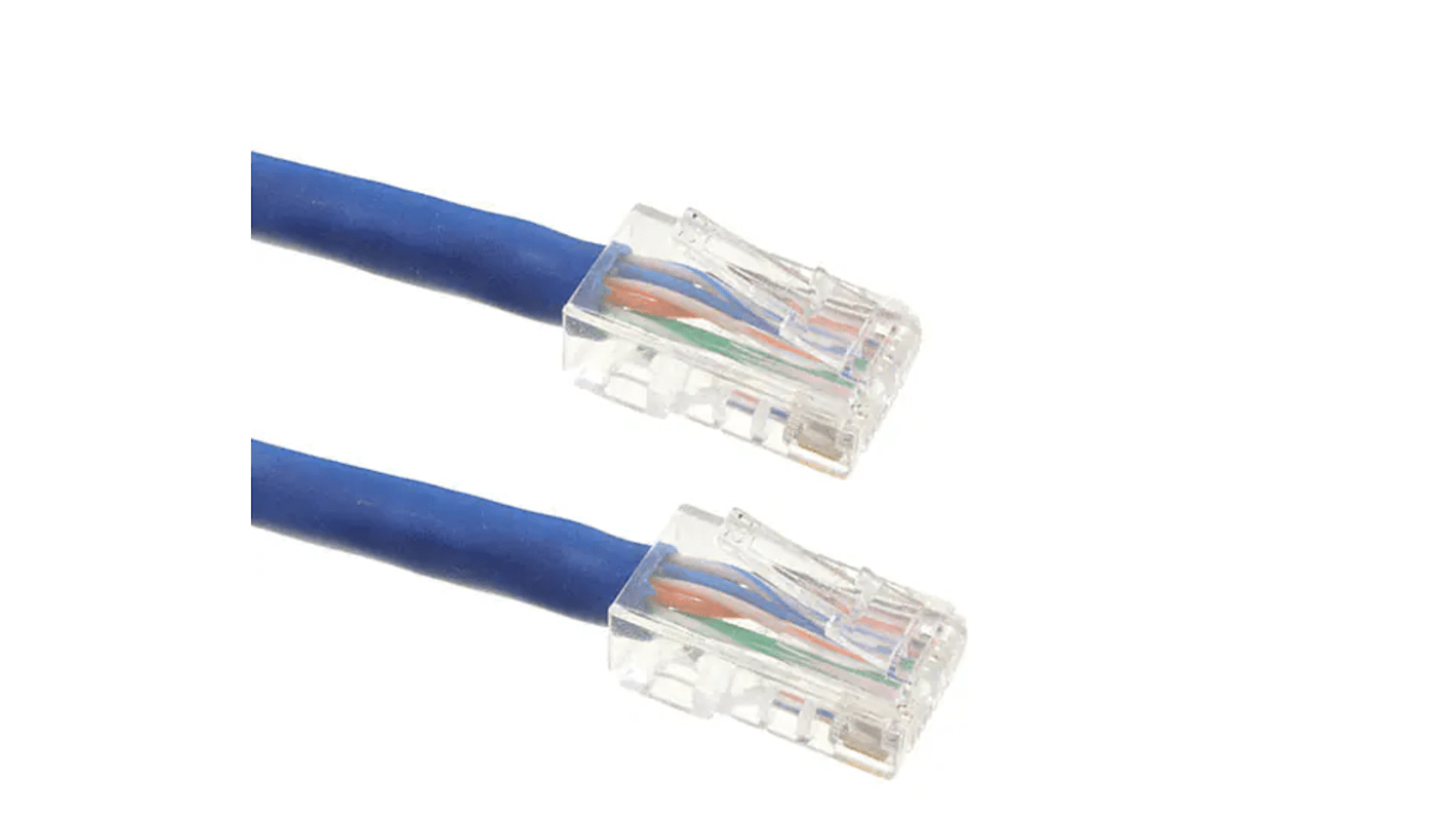 RS PRO Cat6 Male RJ45 to Male RJ45 Ethernet Cable, U/UTP, Blue PVC Sheath, 2.1m, UL 94 V0 | RS