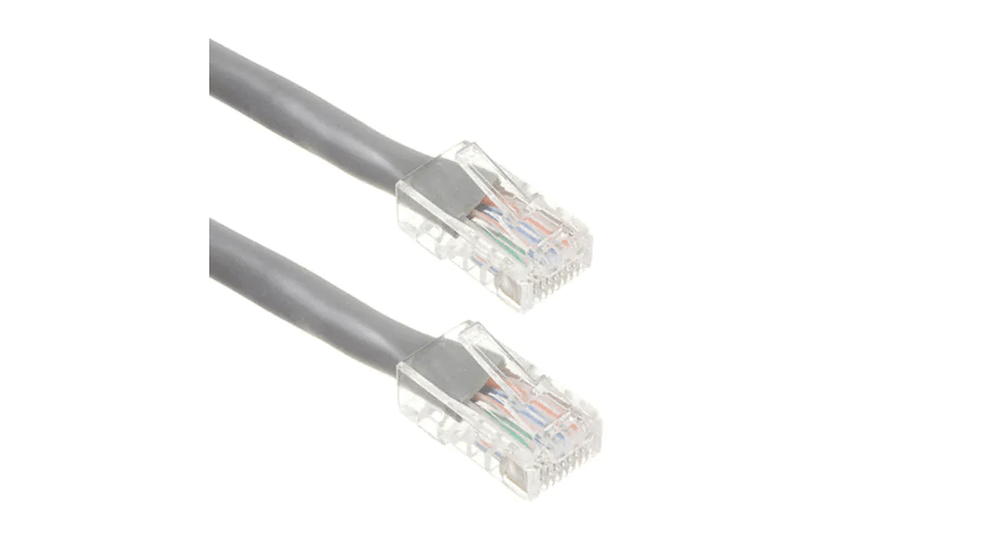 RS PRO Cat6 Male RJ45 to Male RJ45 Ethernet Cable, U/UTP, Grey PVC Sheath, 2.1m, UL 94 V0 | RS