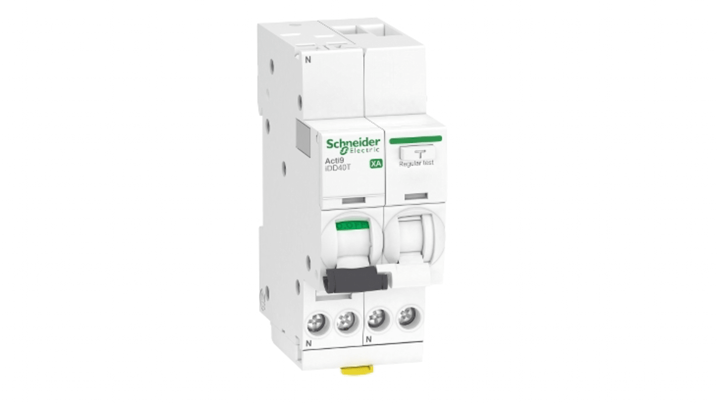 A9DQ2620 | Schneider Electric RCBO, 20A Current Rating, 1P+N Poles ...