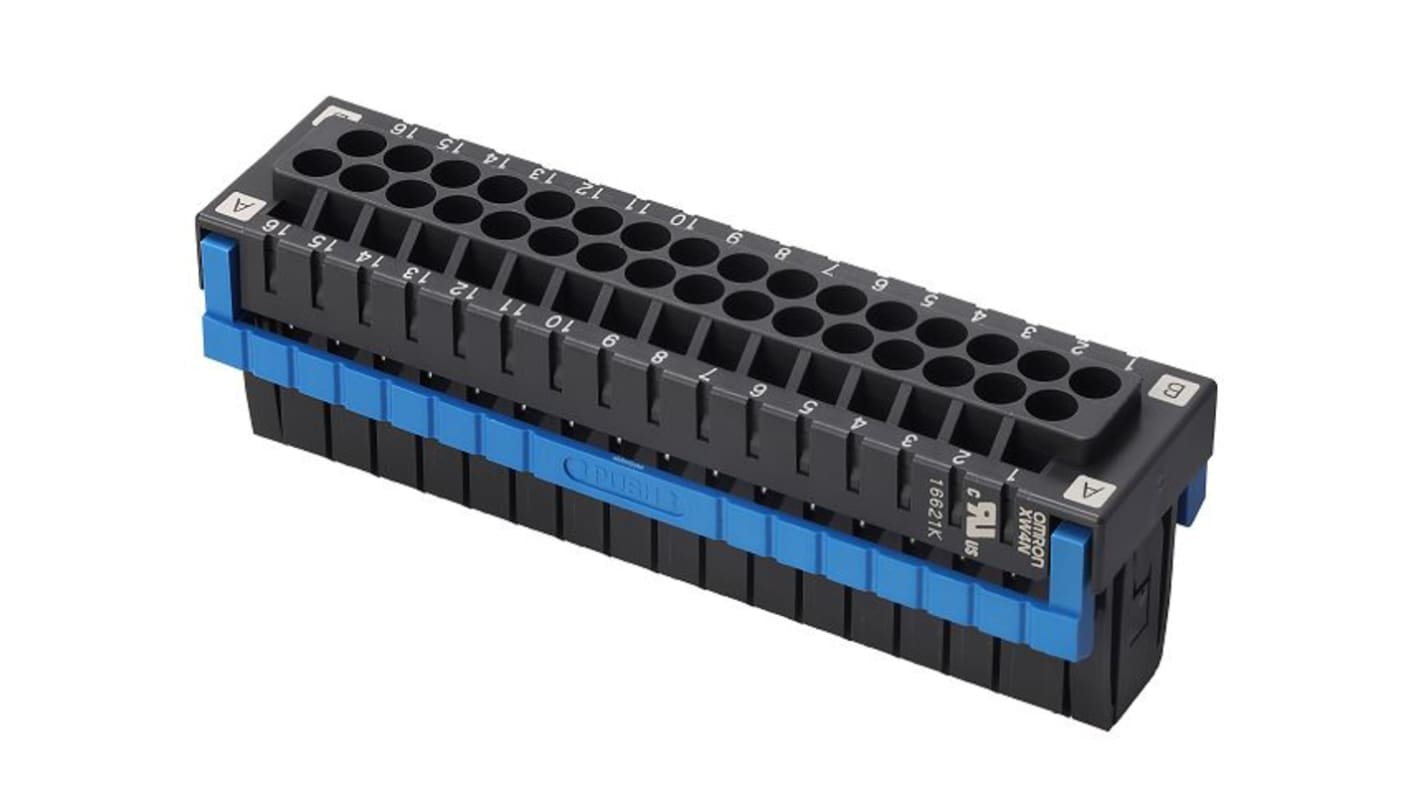XW4N-32D2-A | Omron 3.5mm Pitch 32 Way Pluggable Terminal Block, Plug ...
