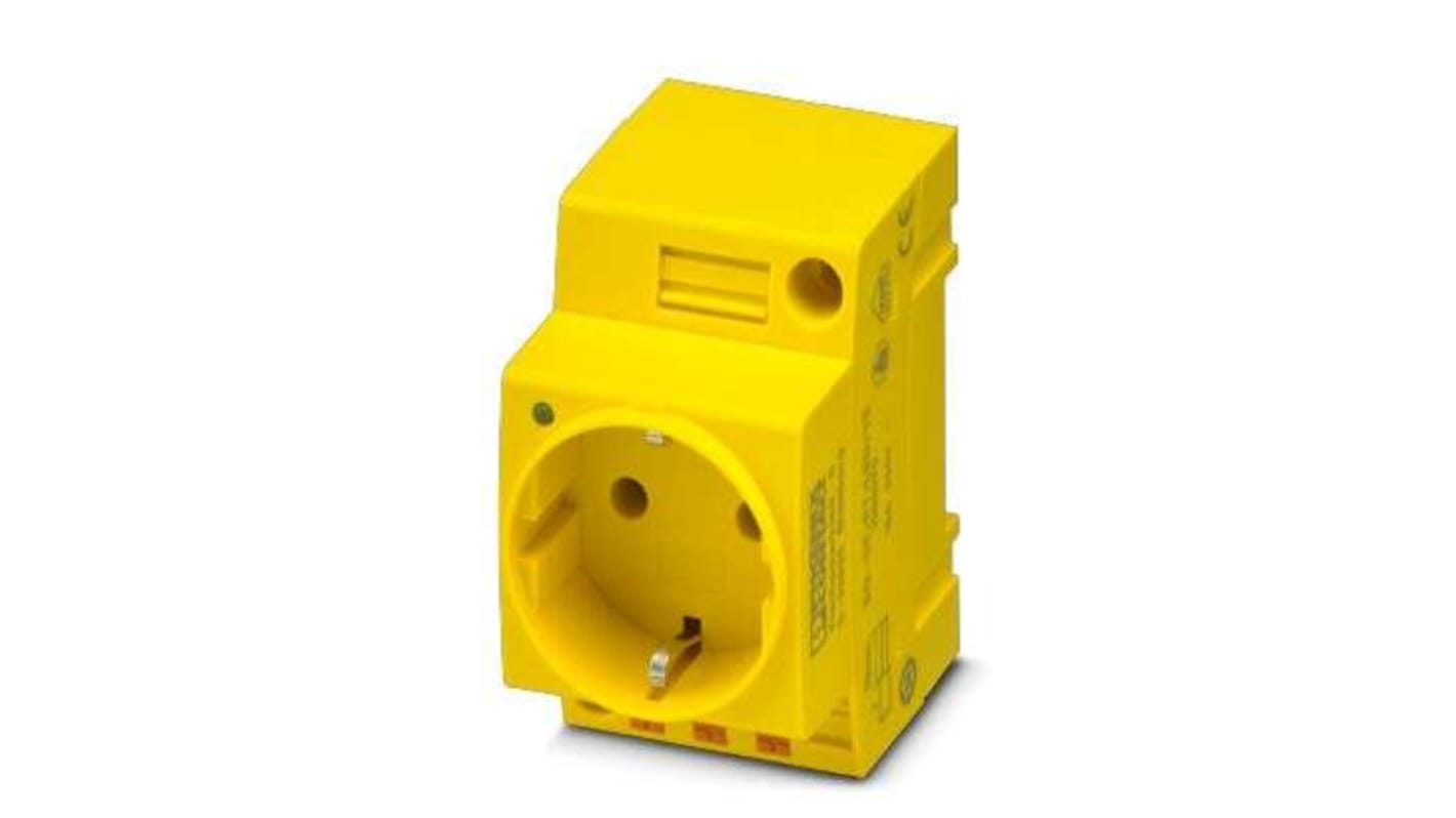 1068075 | Phoenix Contact Yellow 1 Gang Plug Socket, 16A, Indoor Use | RS