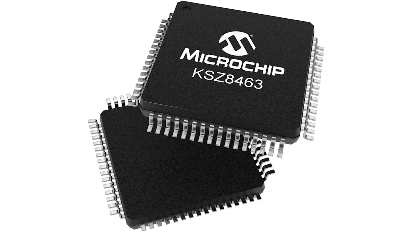 Microchip KSZ8463MLI, Ethernet Switch IC NIC, BIU, 64-Pin LQFP | RS