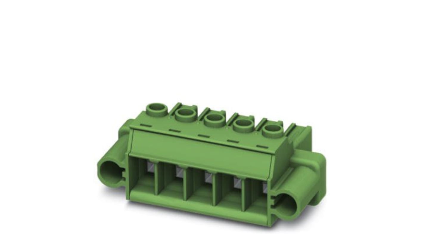 1777859 | Phoenix Contact 7.62mm Pitch 4 Way Pluggable Terminal Block, Plug, Screw | RS