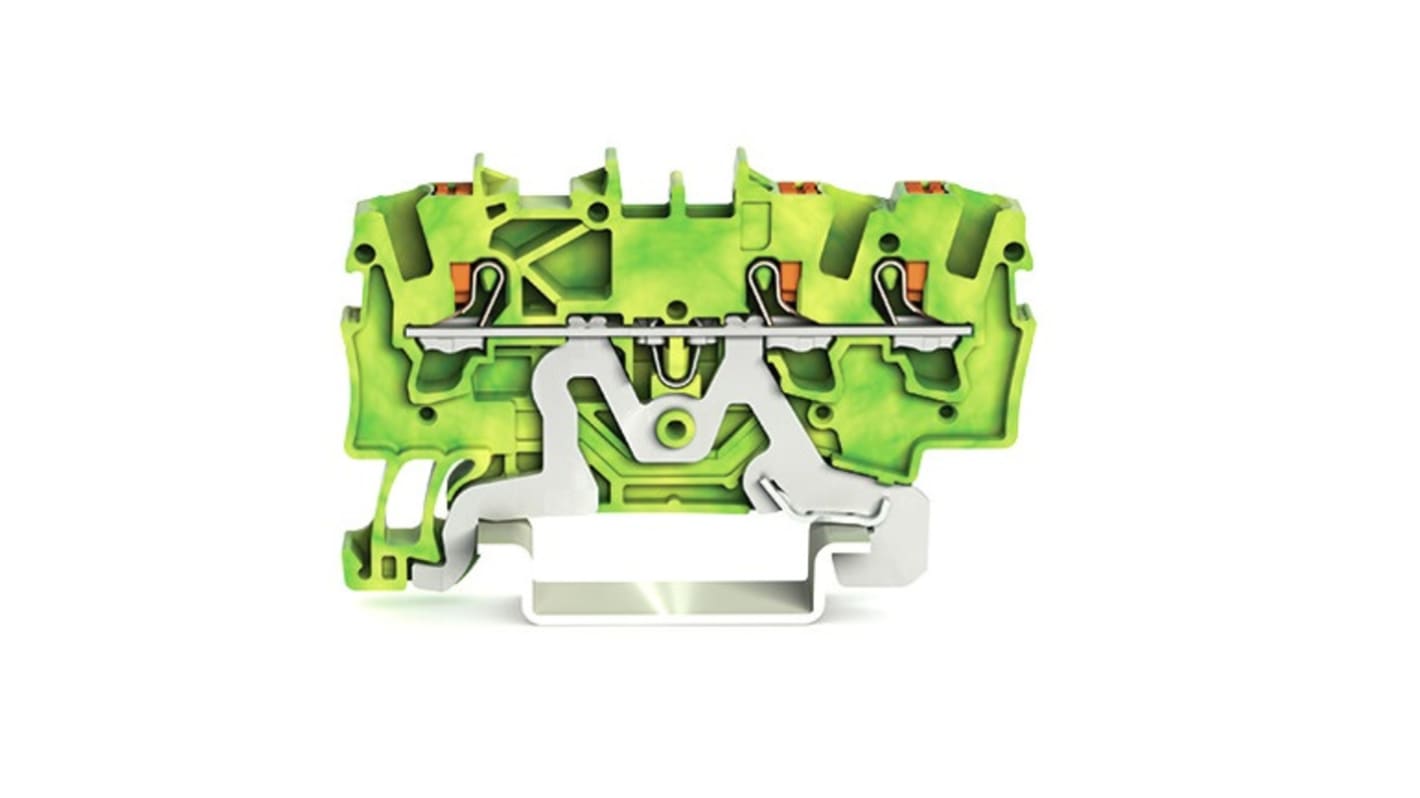 2201-1307 | Wago TOPJOB S, 2201 Series Green/Yellow Earth Terminal ...