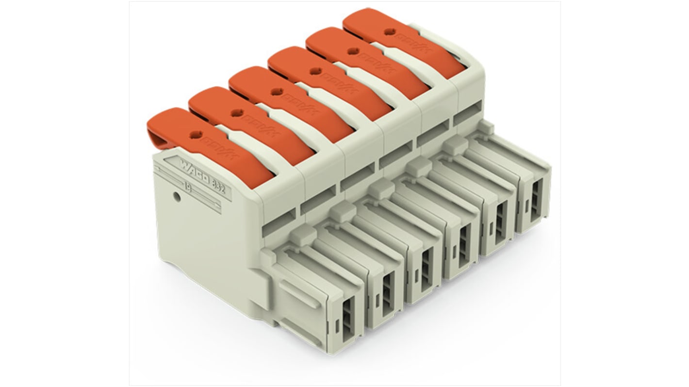 832-1106 | Wago 10.16mm Pitch 6 Way Pluggable Terminal Block, Plug | RS