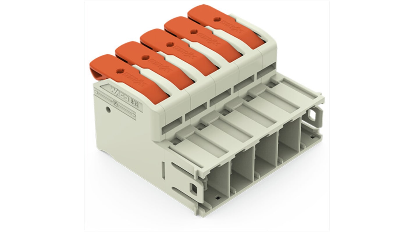 832-1205 | Wago 10.16mm Pitch 5 Way Pluggable Terminal Block, Plug | RS