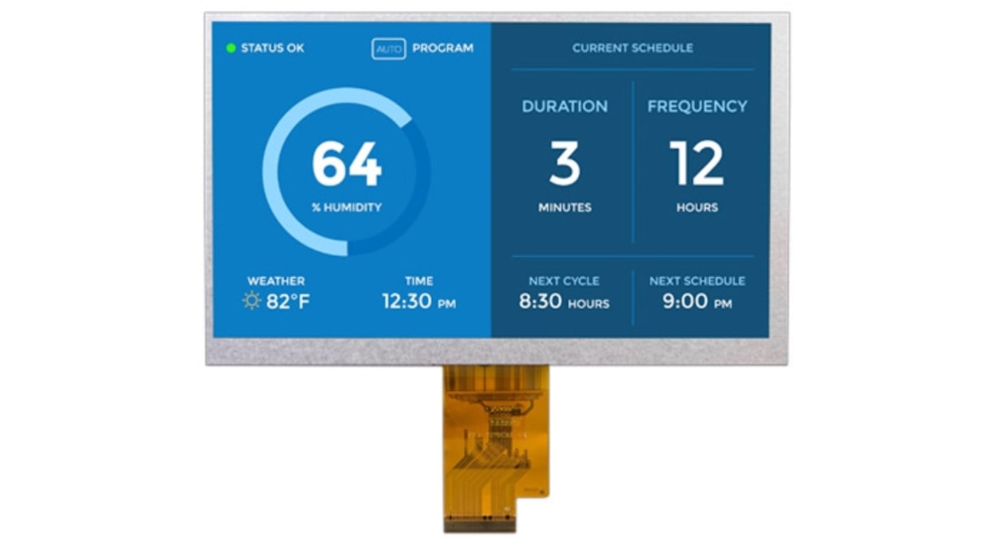 Displaytech DT070DTFT-IPS-HB IPS TFT LCD Colour Display, 7in, 1024 x ...