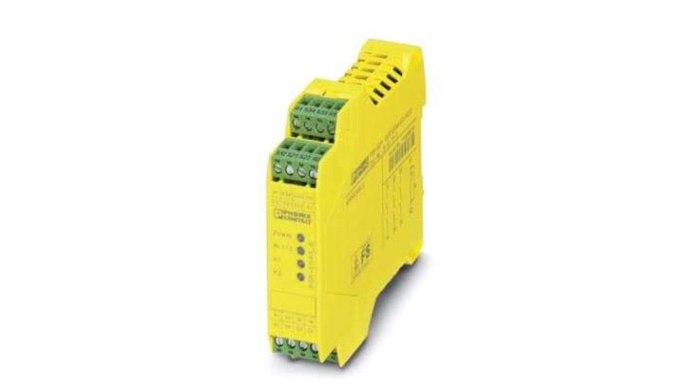 2963941 | Phoenix Contact Dual-Channel Safety Relay, 24V, 3 Safety ...