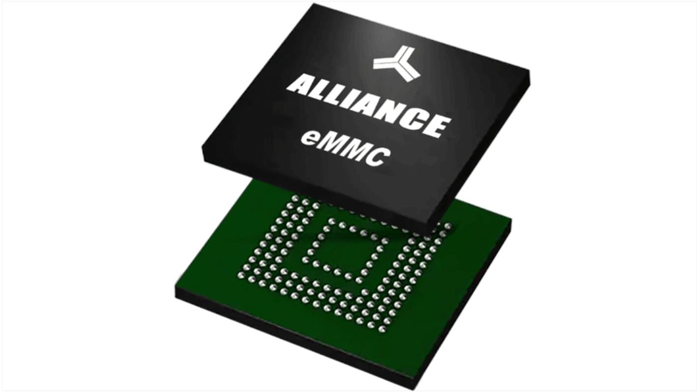 Alliance Memory NAND 8GByte eMMC Flash Memory 153-Pin FBGA, ASFC8G31M ...