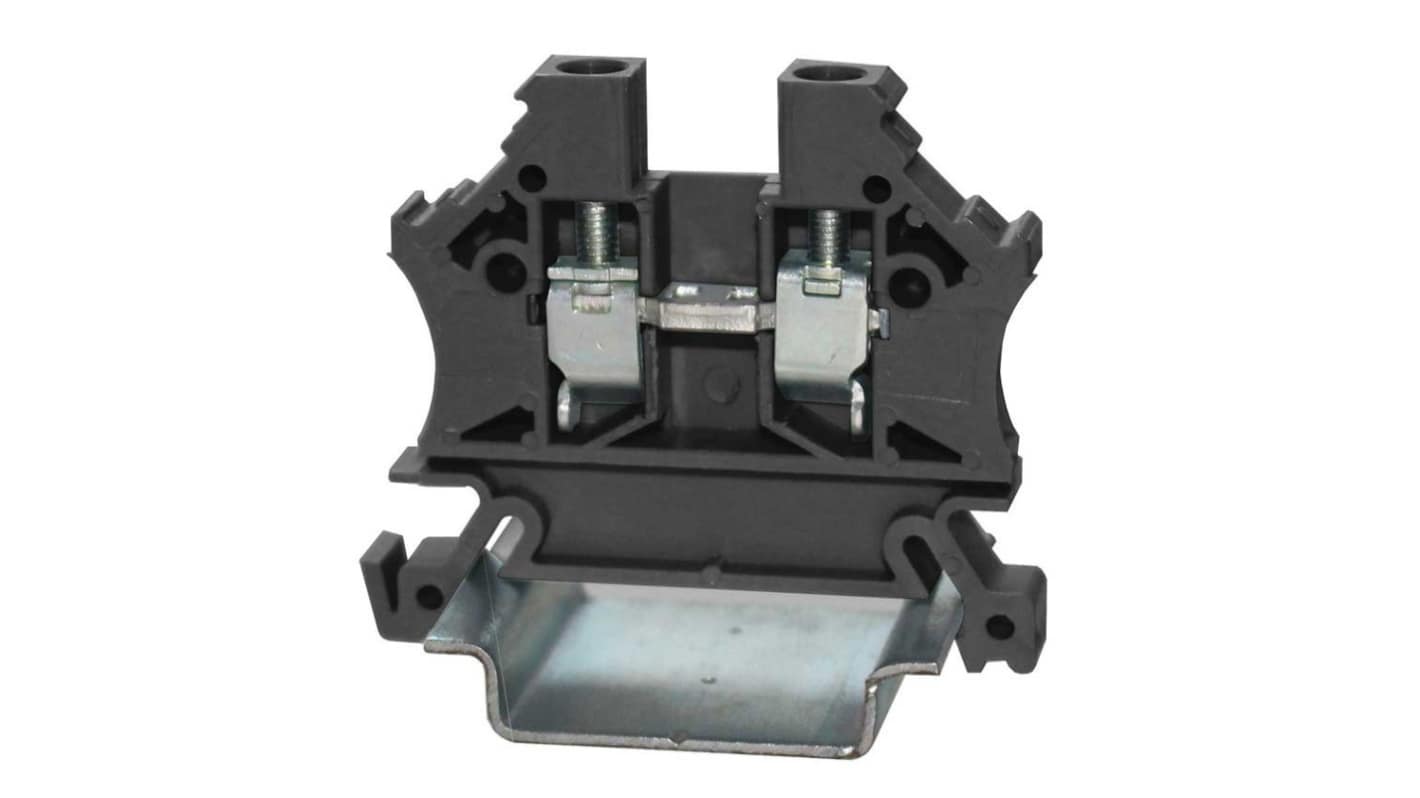 RS PRO Black Feed Through Terminal Block, Single-Level, Cage Clamp ...