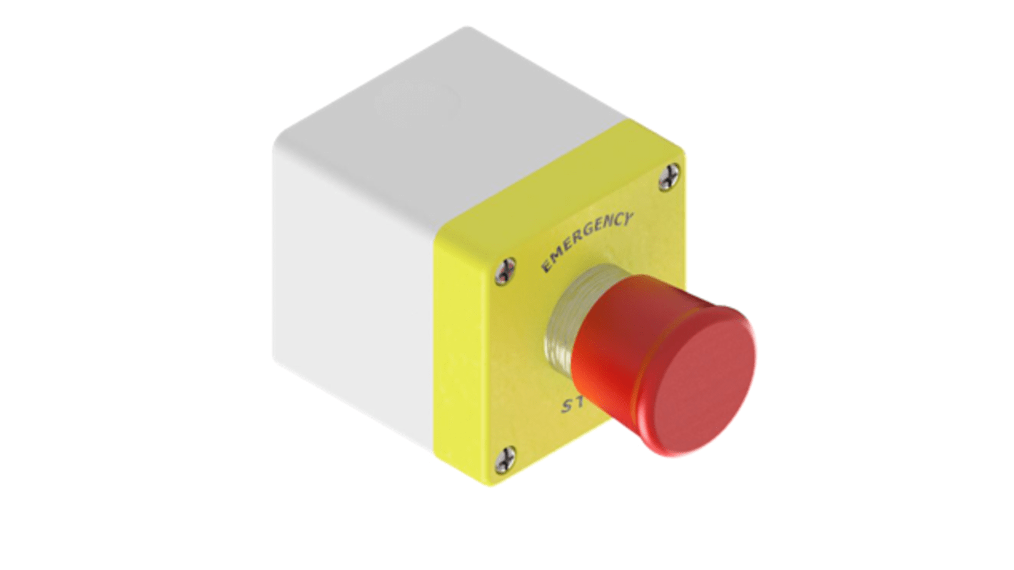 RS PRO Pull Release Emergency Stop Push Button, Surface Mount, 1NC ...