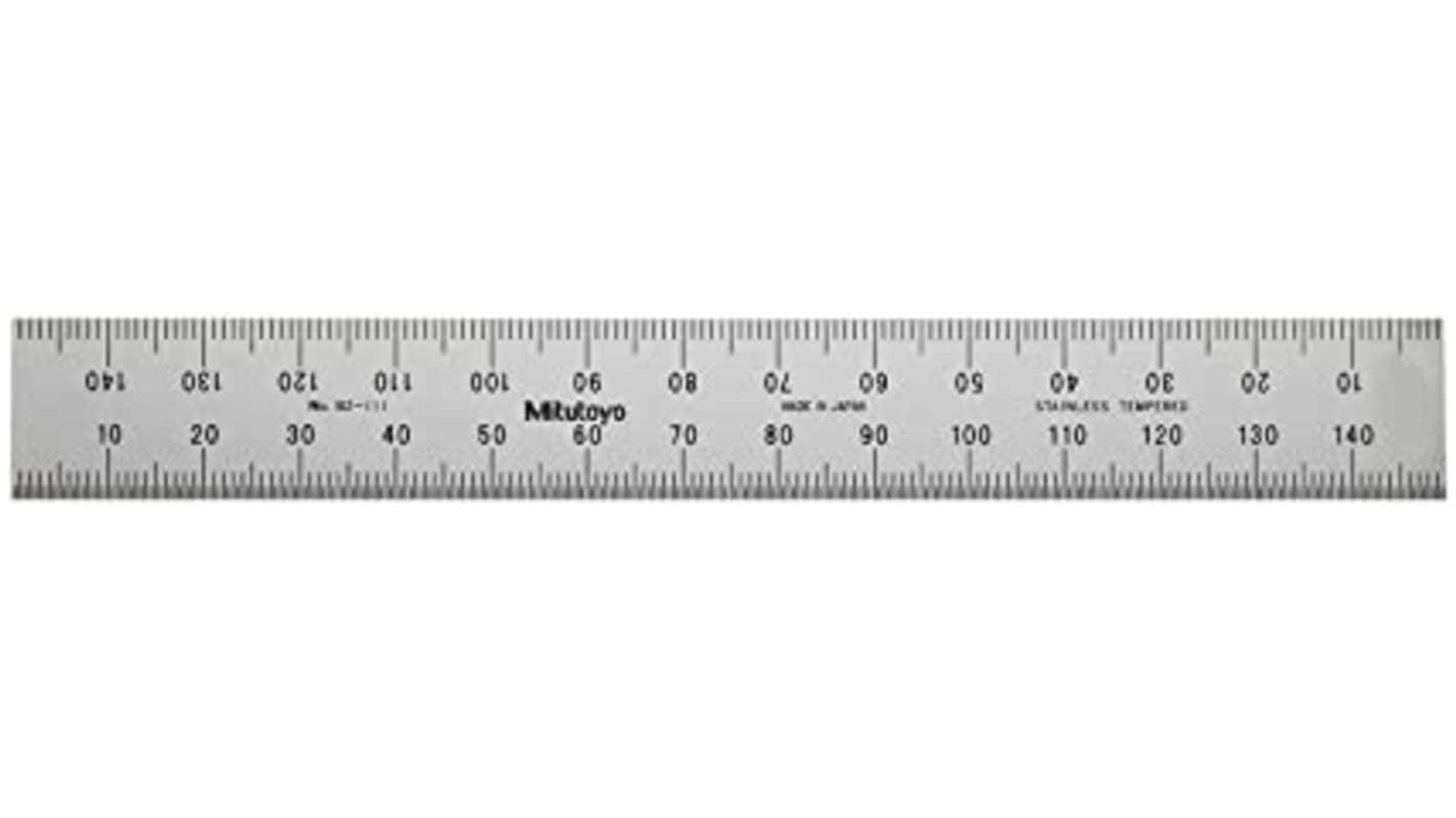 182-111 | Mitutoyo 150mm Steel Metric Ruler, With UKAS Calibration | RS
