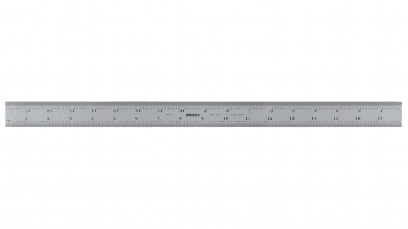 182-145 | Mitutoyo 450mm Steel Imperial, Metric Ruler, With UKAS ...