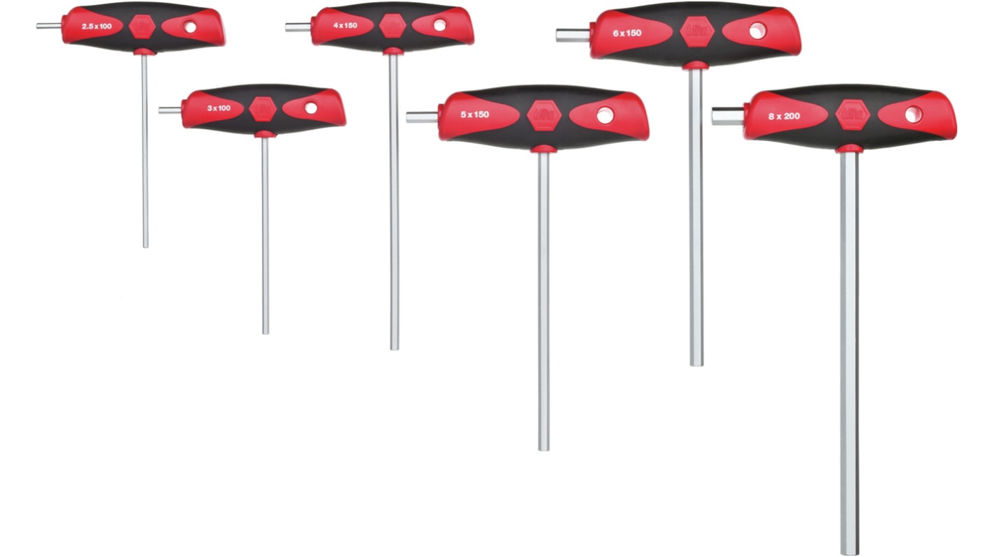 26247 | Wiha Tools 6 piece Hex Key Driver Set, T Shape 2.5 → 8mm | RS