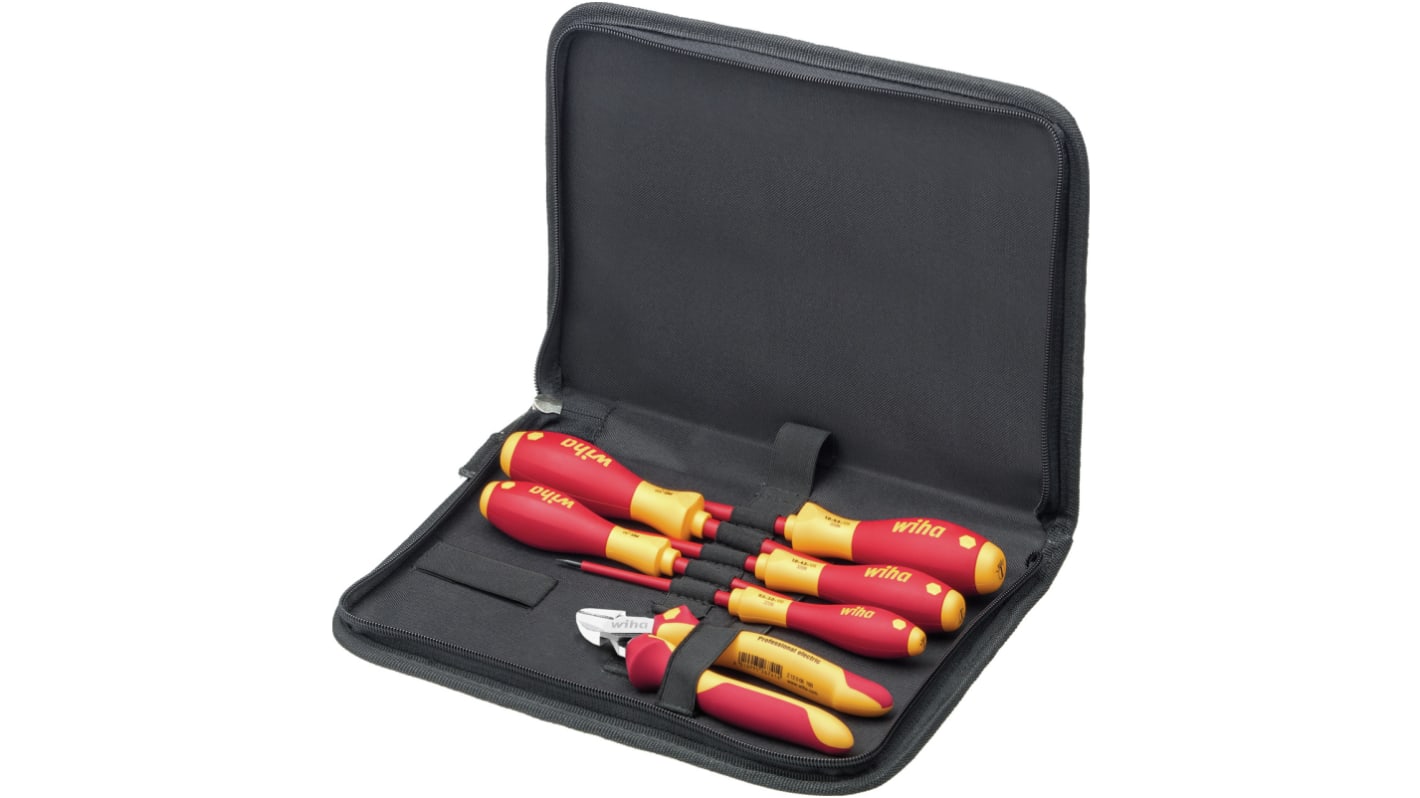 33969 | Wiha 7 Piece Electrician's Tool Kit Tool Kit with Pouch, VDE ...