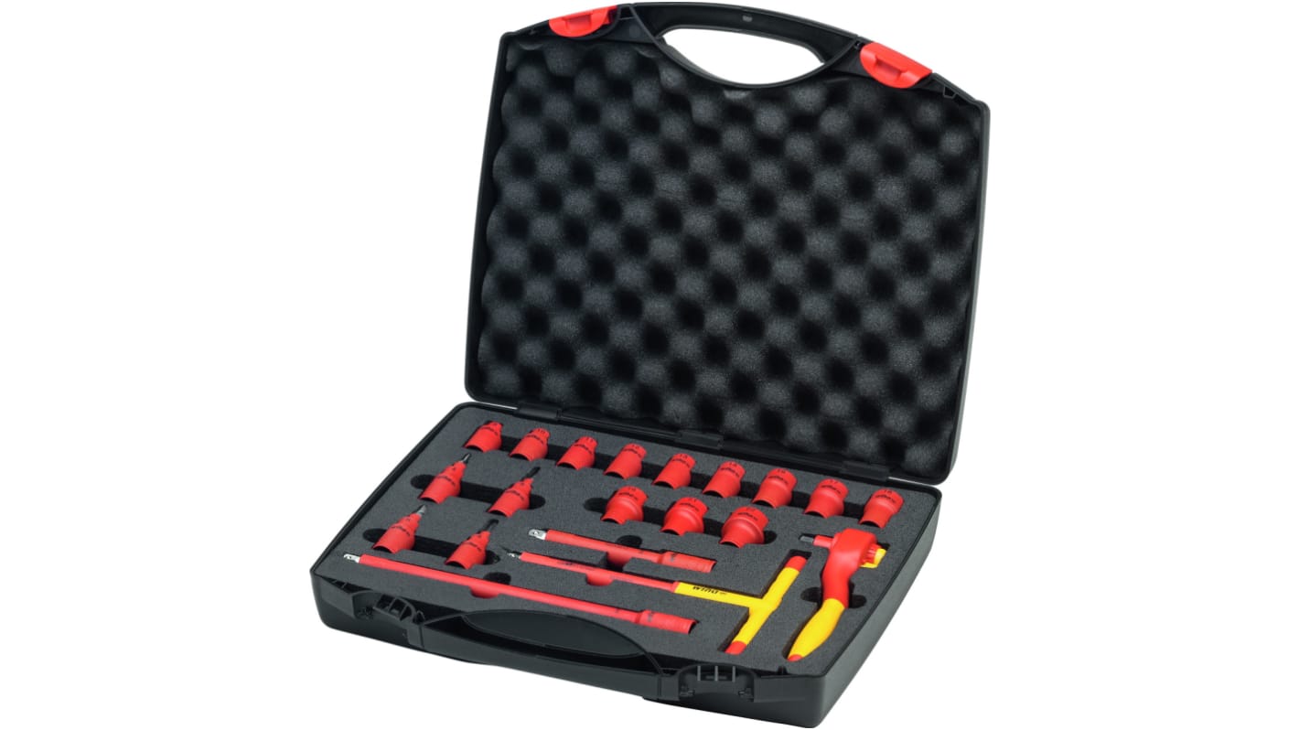 43023 | Wiha 21-Piece Metric 3/8 in Standard Socket Set with Ratchet, 6 ...