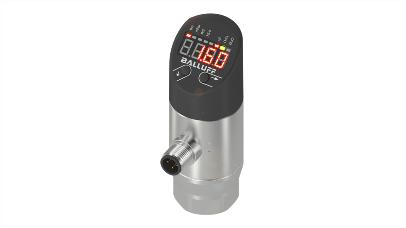 BALLUFF BSP00YH Series Pressure Sensor, 0bar Min, 400bar Max, NO/NC ...