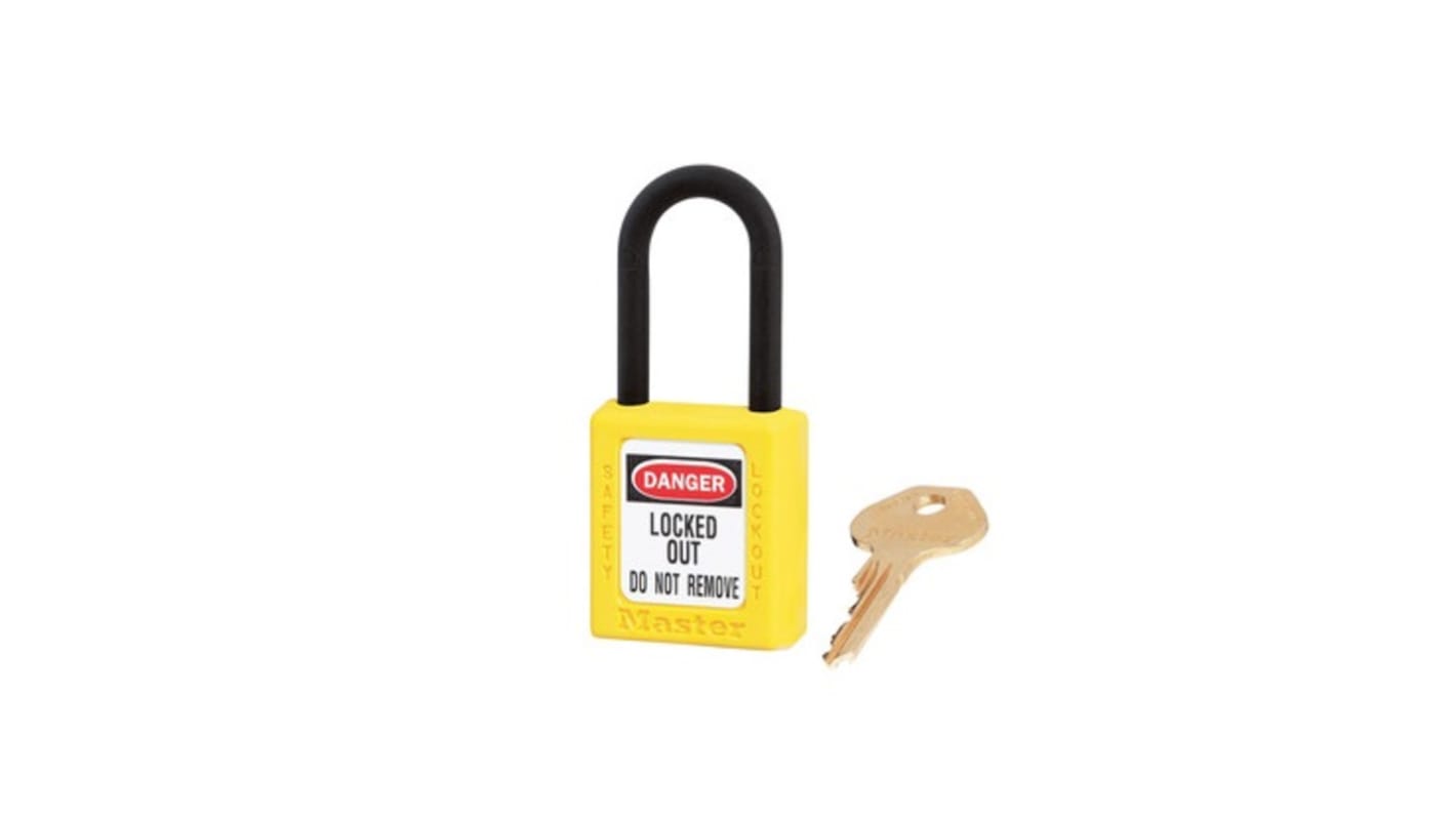 406YLW | Master Lock Key Safety Padlock, 6mm Shackle | RS
