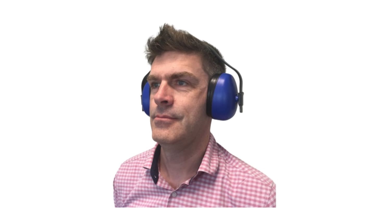 E0103 | RS PRO Ear Defender with Headband, 27dB, Black/Blue | RS