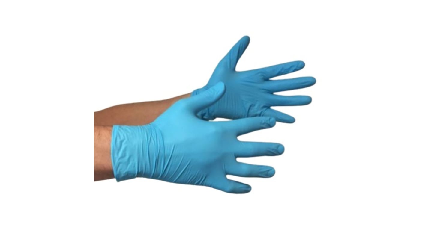 G1342 | RS PRO Blue Powder-Free Nitrile Disposable Gloves, Size Medium ...