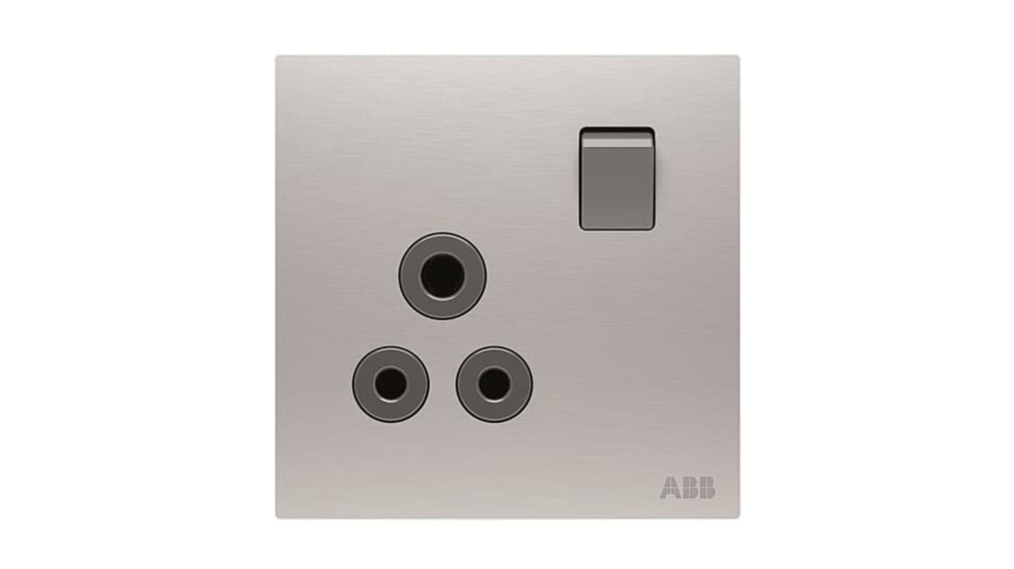 2CLA623759N1101 | ABB Silver Electrical Socket, 2 Poles, 5A | RS