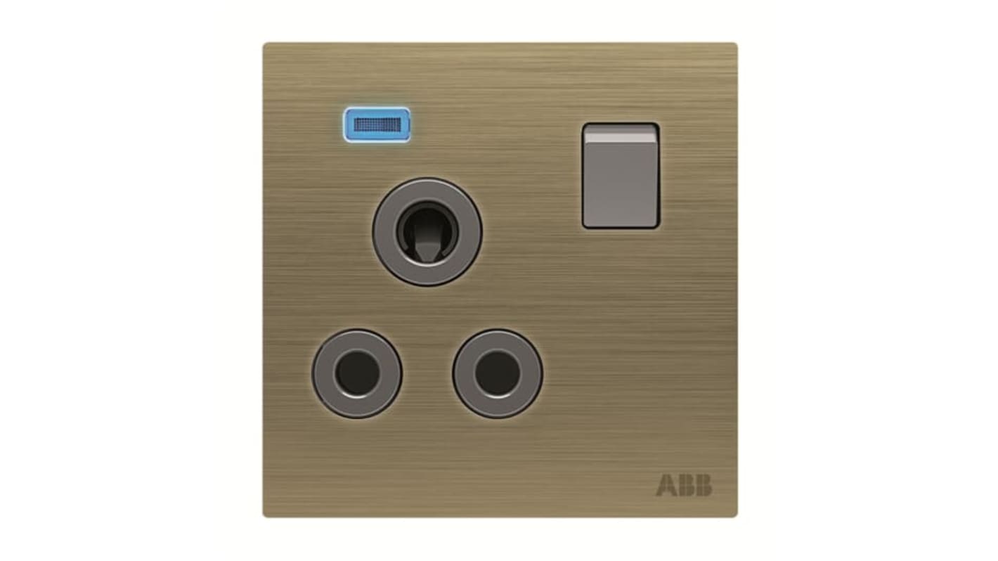 2CLA623779N1601 | ABB Gold Electrical Socket, 2 Poles, 15A | RS