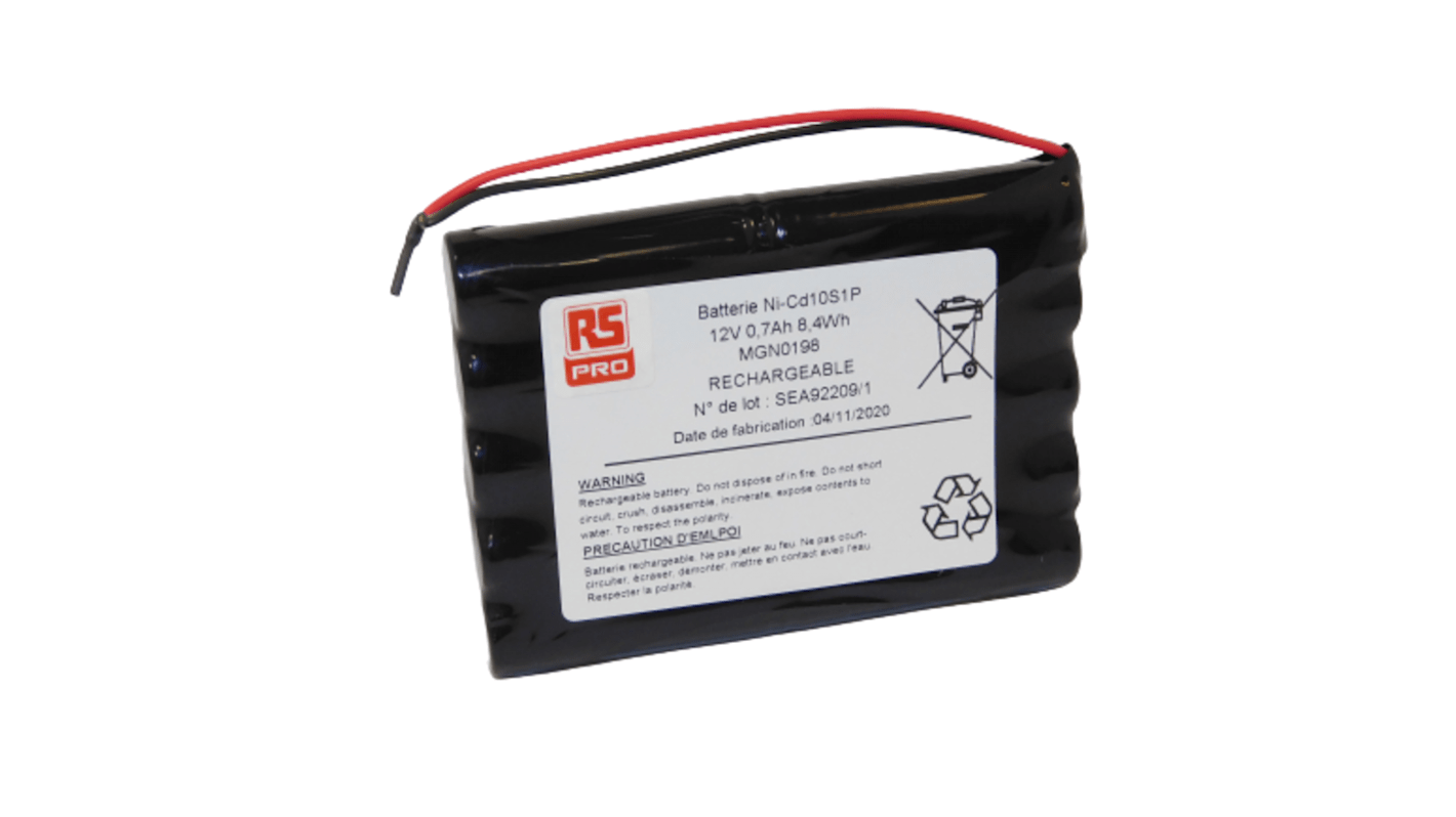 RS PRO RS PRO, 12V, AA, NiCd Rechargeable Battery, 700mAh | RS