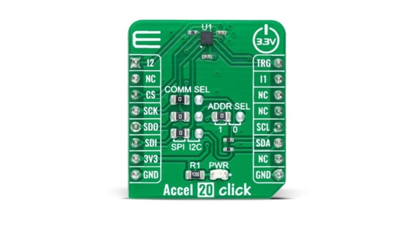 MIKROE-4888 | MikroElektronika Accel 20 Click Accelerometer Sensor Add On Board for KX134-1211 ...