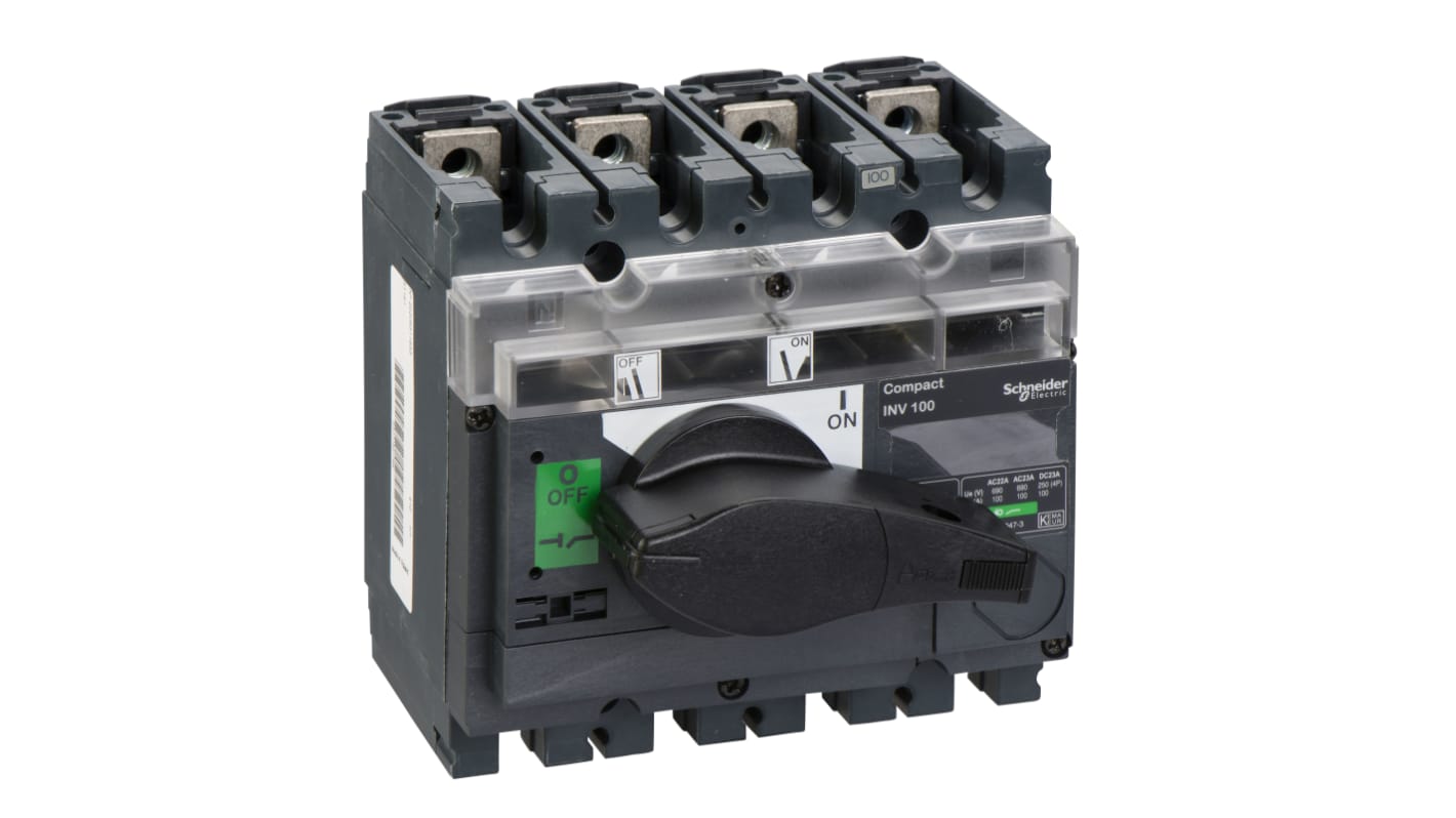 31161 | Schneider Electric 4 Pole Isolator Switch - 100A Maximum ...